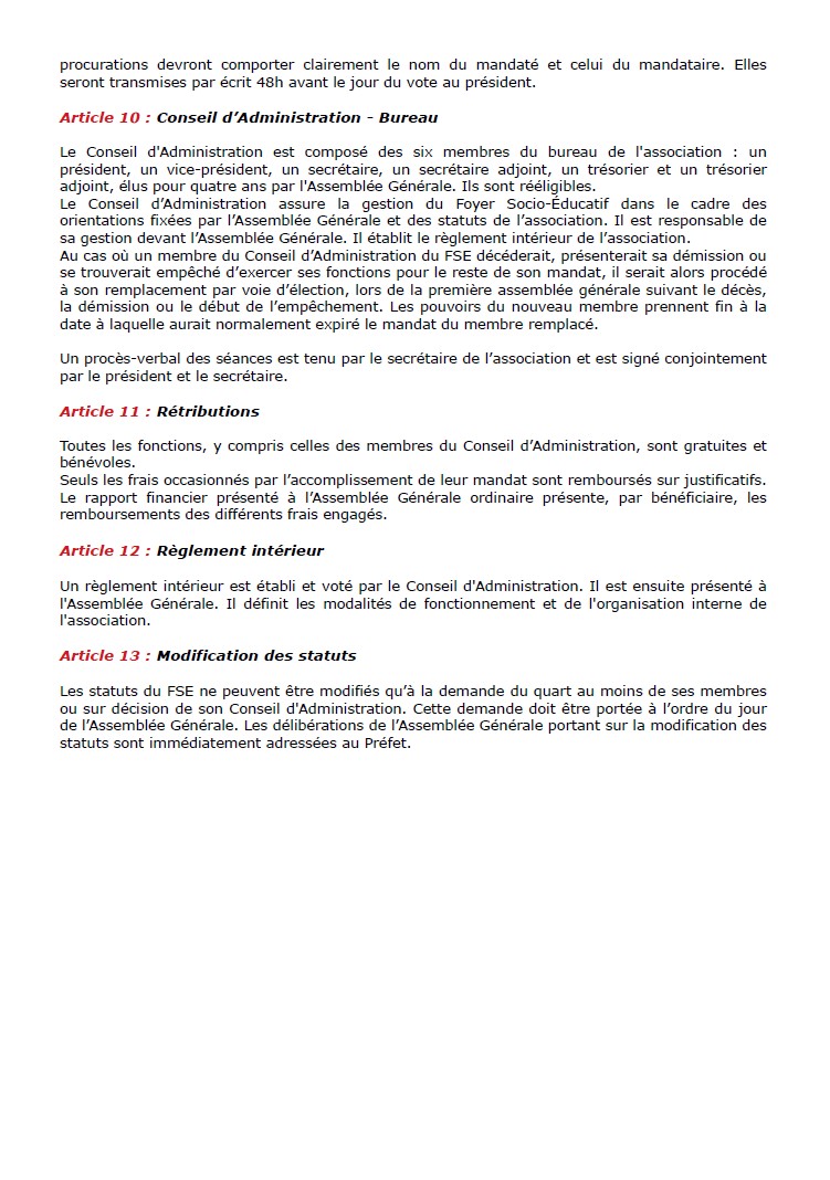 Statuts de l'asssociation FSE - Keep Calm and Enjoy Learning English